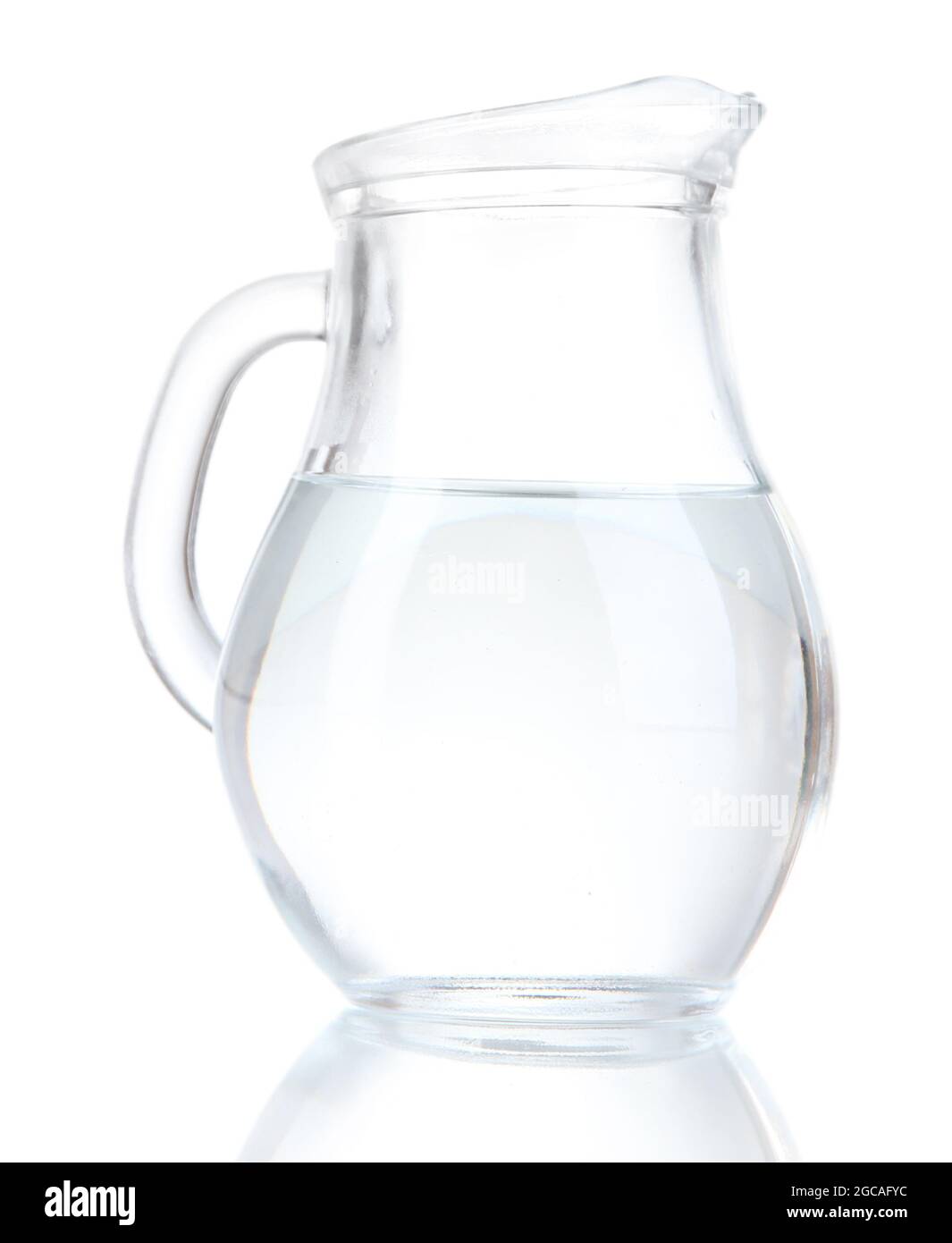Glass pitcher of water isolated on white Stock Photo - Alamy