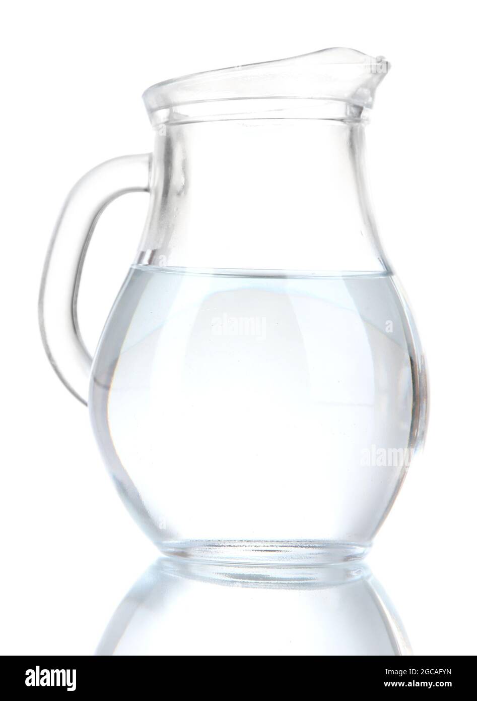 Glass pitcher of water isolated on white Stock Photo - Alamy