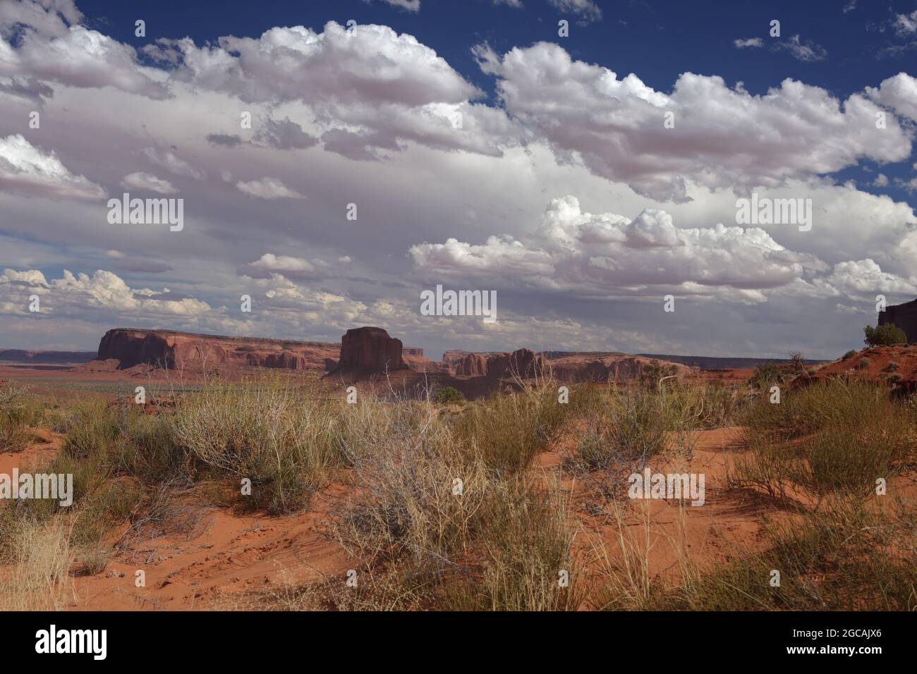 Red sandstone buttes and cliffs in Monument Valley Navajo Tribal Park ...