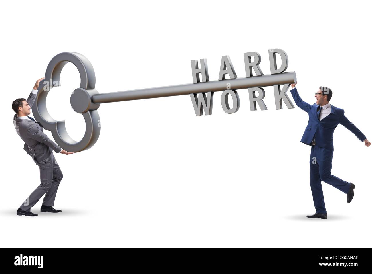 Concept of hard work with the key and businessman Stock Photo - Alamy