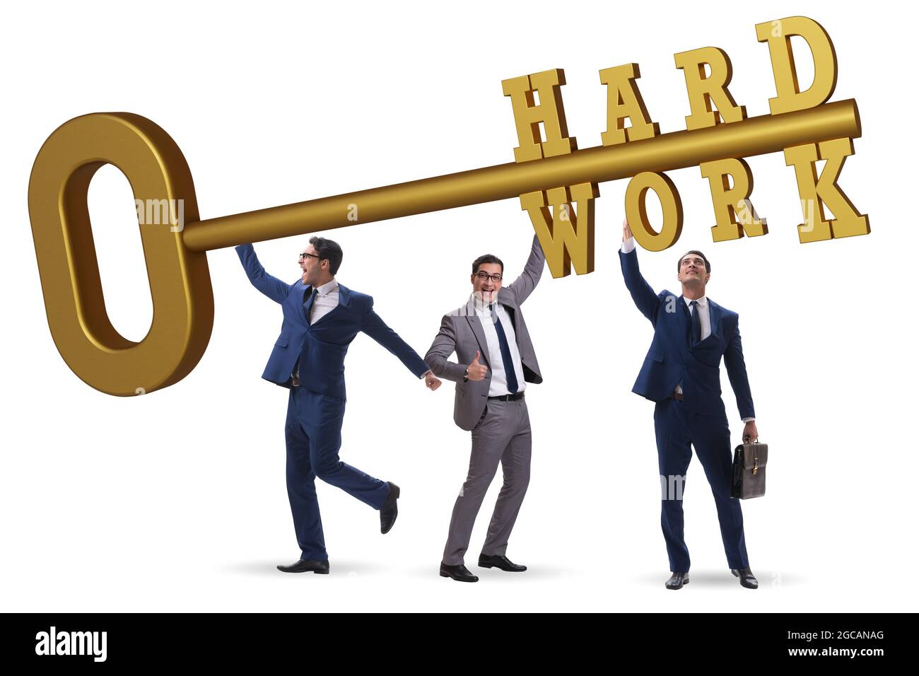 Concept of hard work with the key and businessman Stock Photo - Alamy