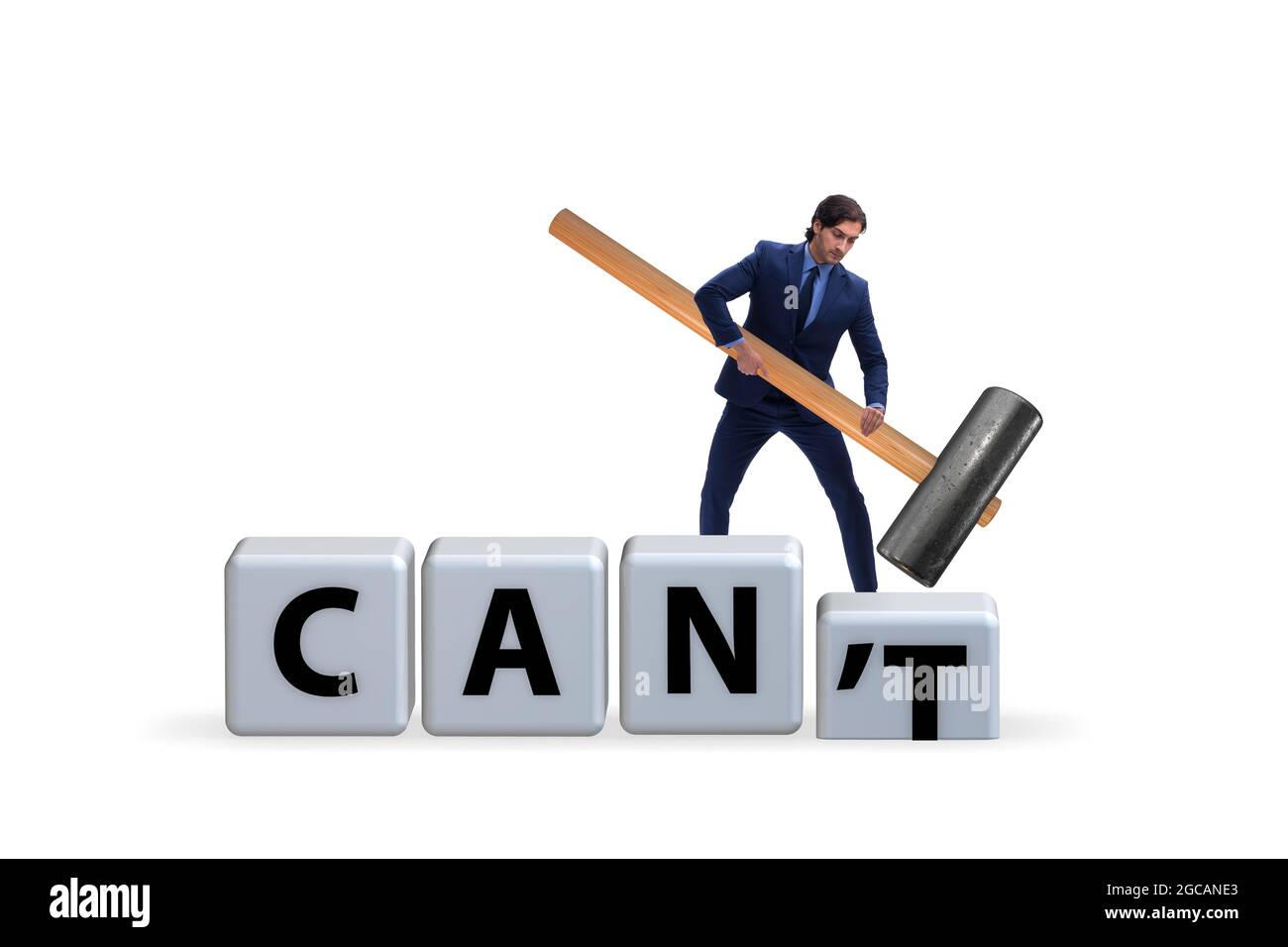 Determination concept with the rotating cubes Stock Photo - Alamy