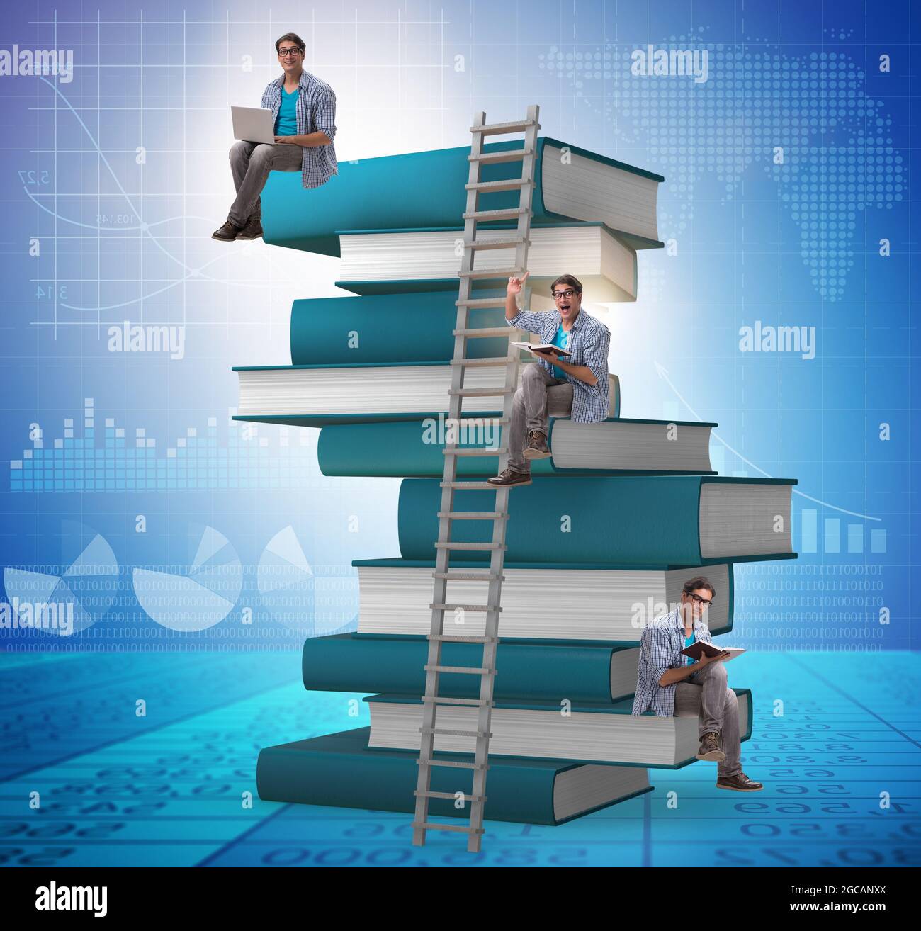 The education concept with books and people Stock Photo - Alamy