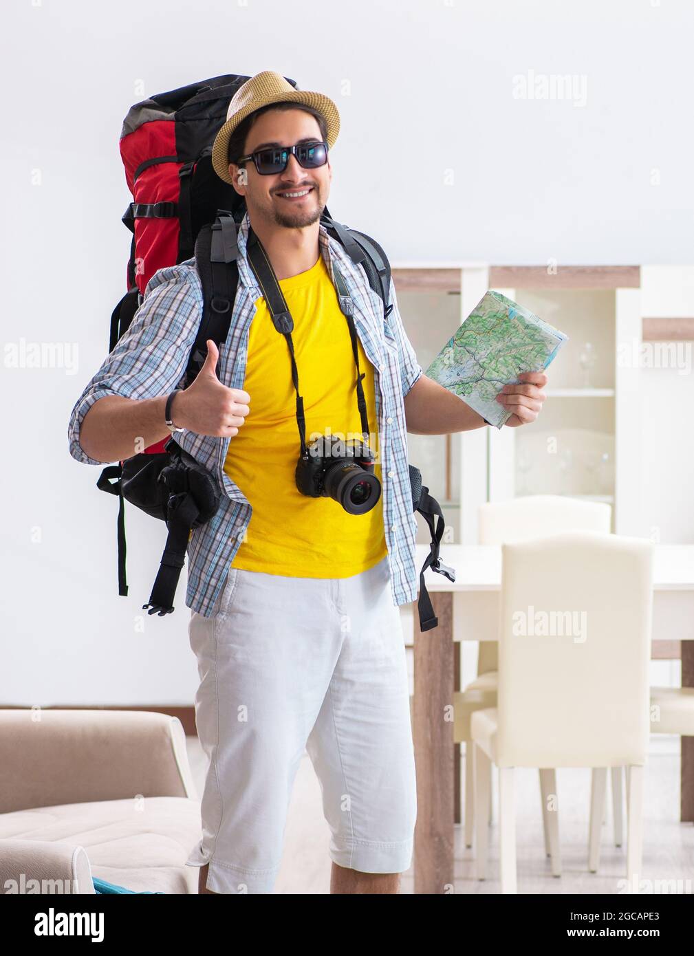 The man planning his travel with map Stock Photo - Alamy