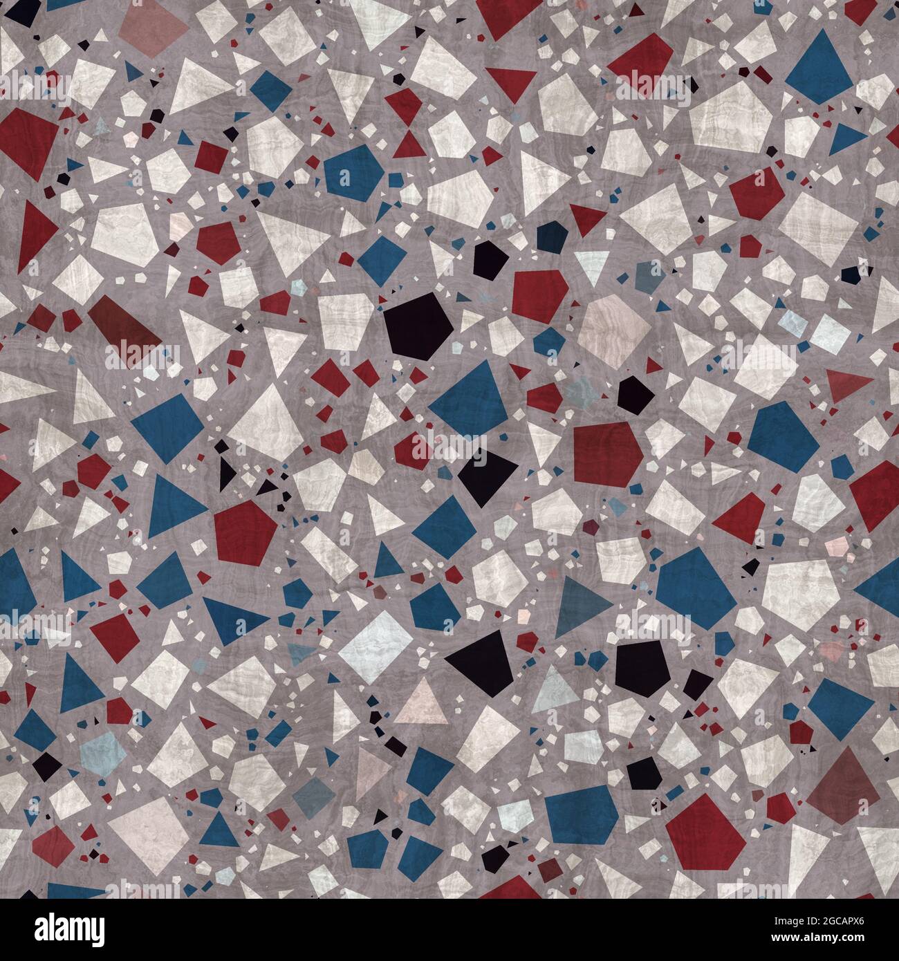 Seamless red white and blue pattern of packed polygons with overlay ...