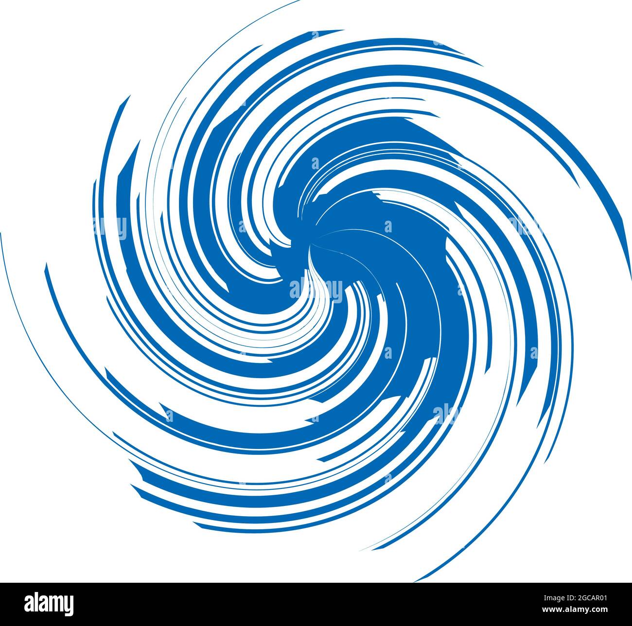 Curvy spiral, swirl and twirl element. Converging rotating radial ...