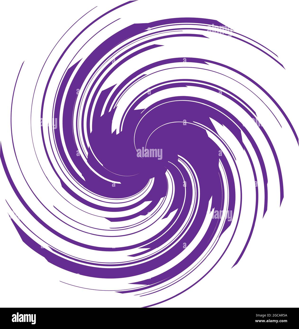 Curvy spiral, swirl and twirl element. Converging rotating radial ...