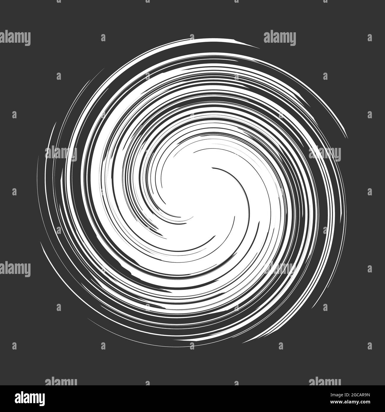 Curvy spiral, swirl and twirl element. Converging rotating radial ...