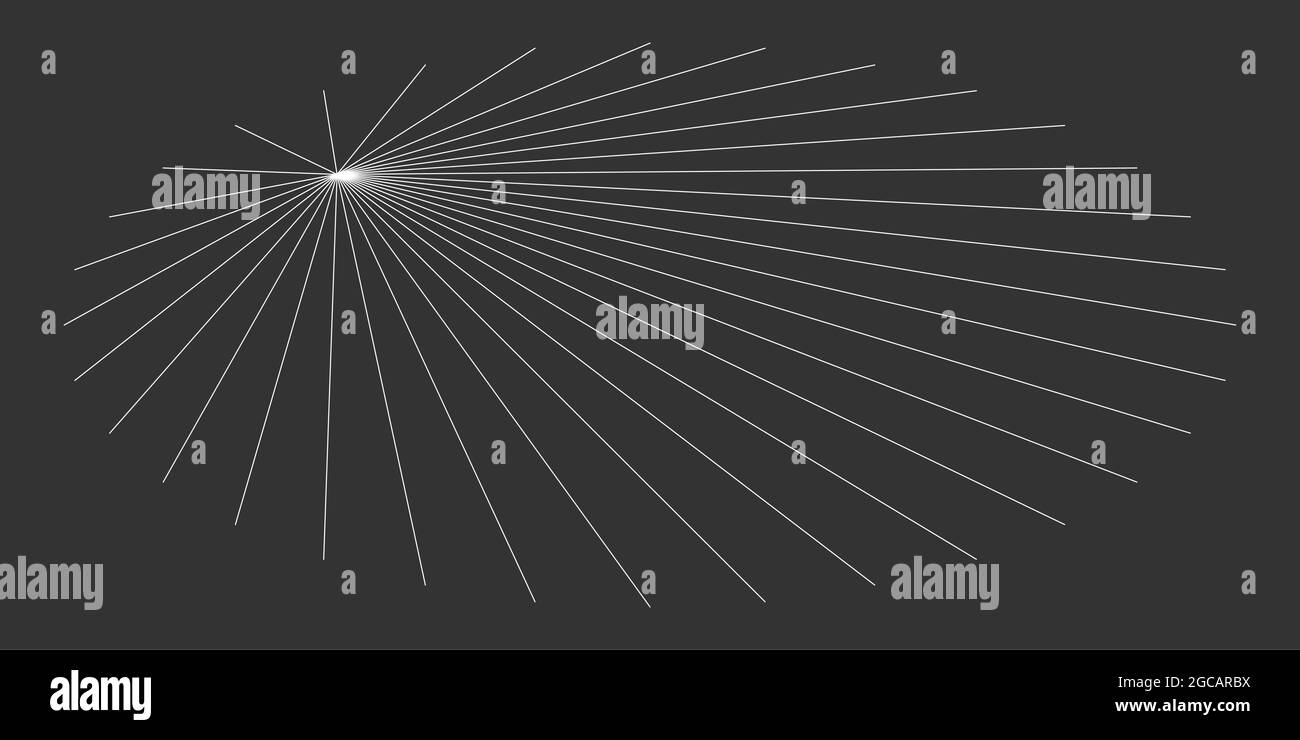 Eccentric radial ray, beam burst lines. Glitter, gleam, glisten effect ...