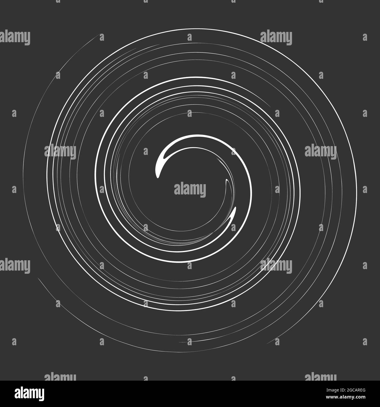 Curvy spiral, swirl and twirl element. Converging rotating radial ...