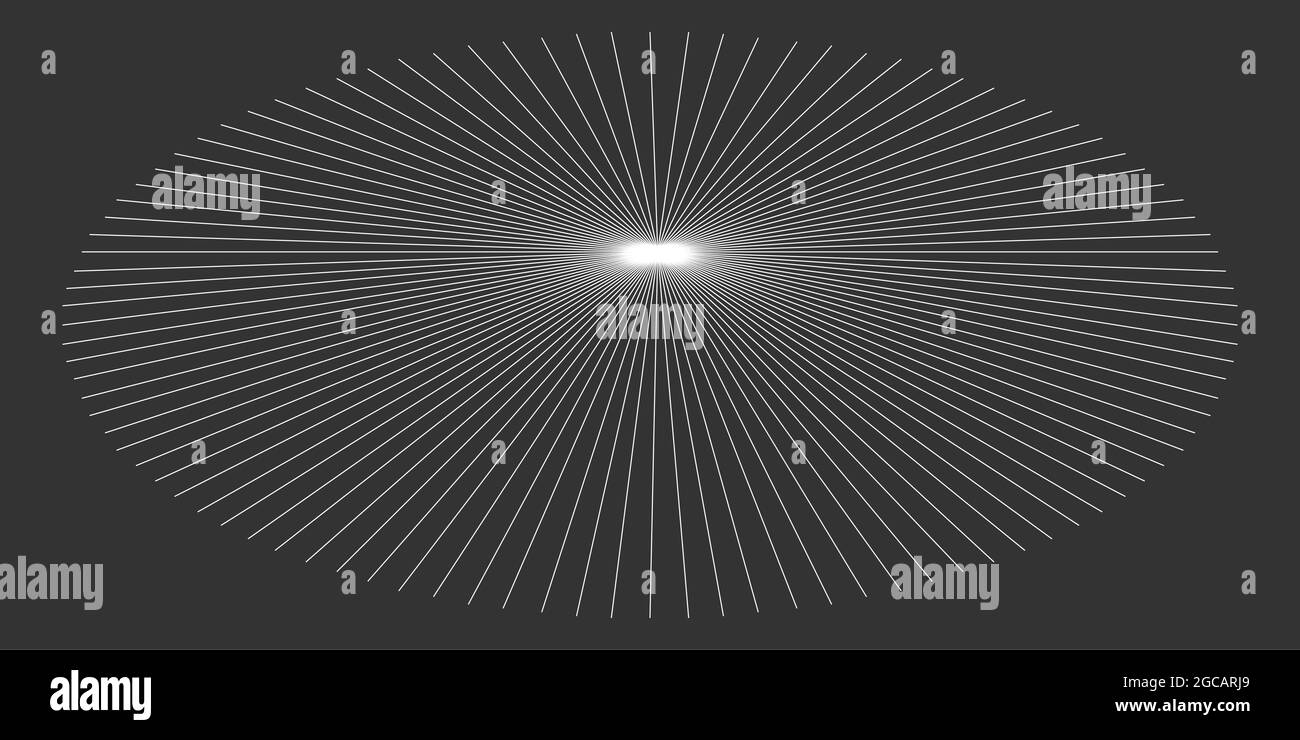 Eccentric radial ray, beam burst lines. Glitter, gleam, glisten effect ...
