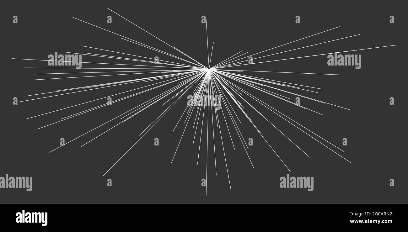 Eccentric radial ray, beam burst lines. Glitter, gleam, glisten effect ...