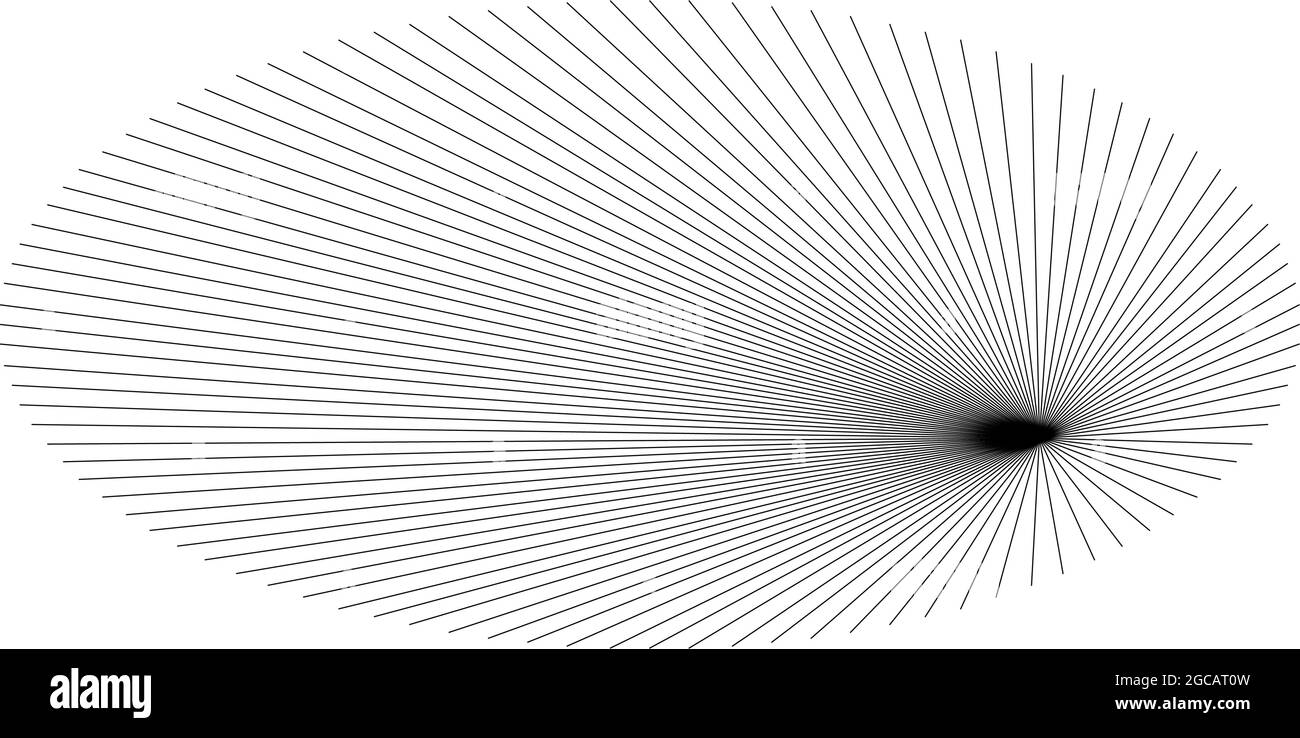 Eccentric radial ray, beam burst lines. Glitter, gleam, glisten effect ...