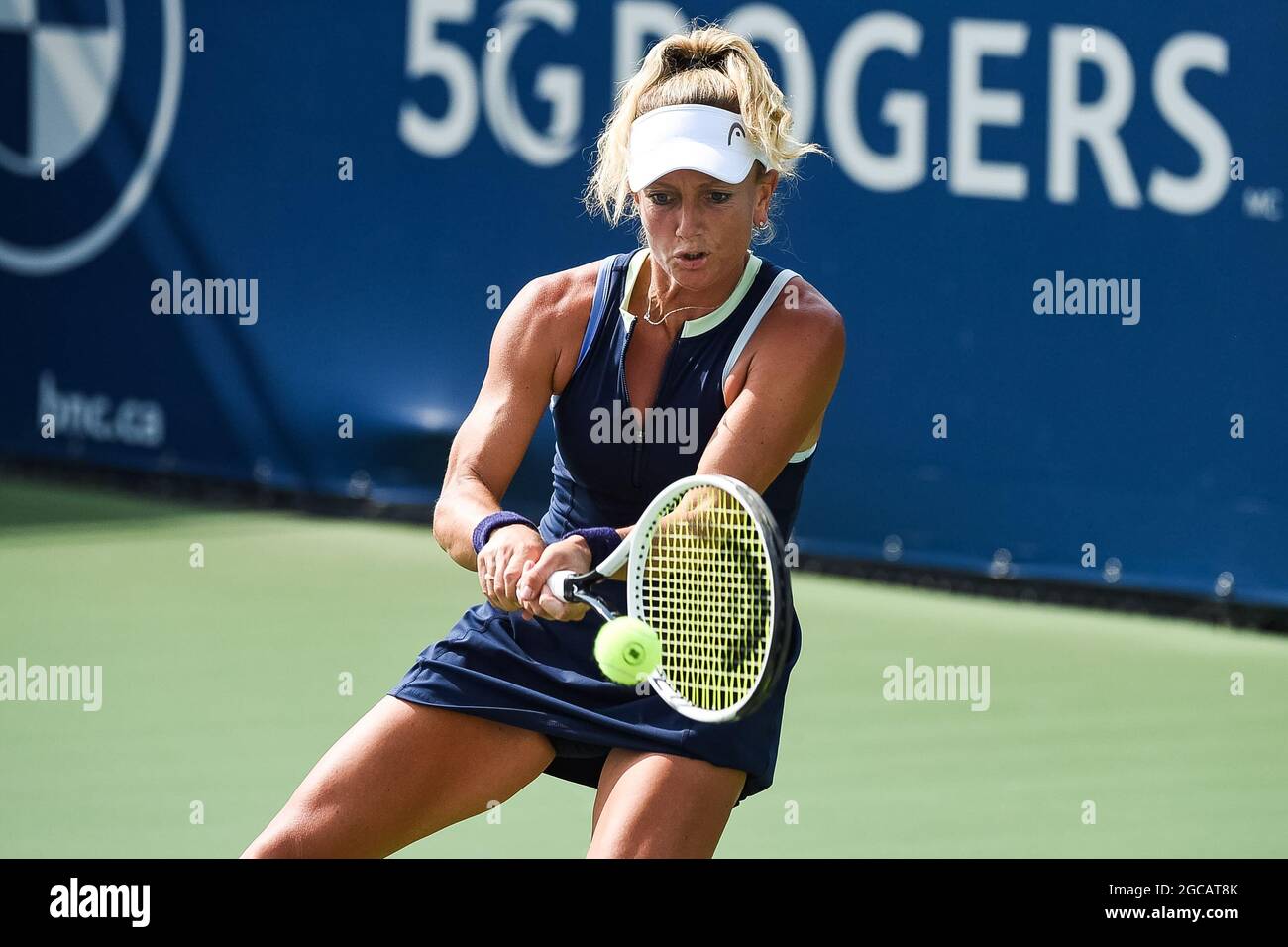 August 07, 2021: Emily Webley-Smith (GBR) returns the ball during the ...