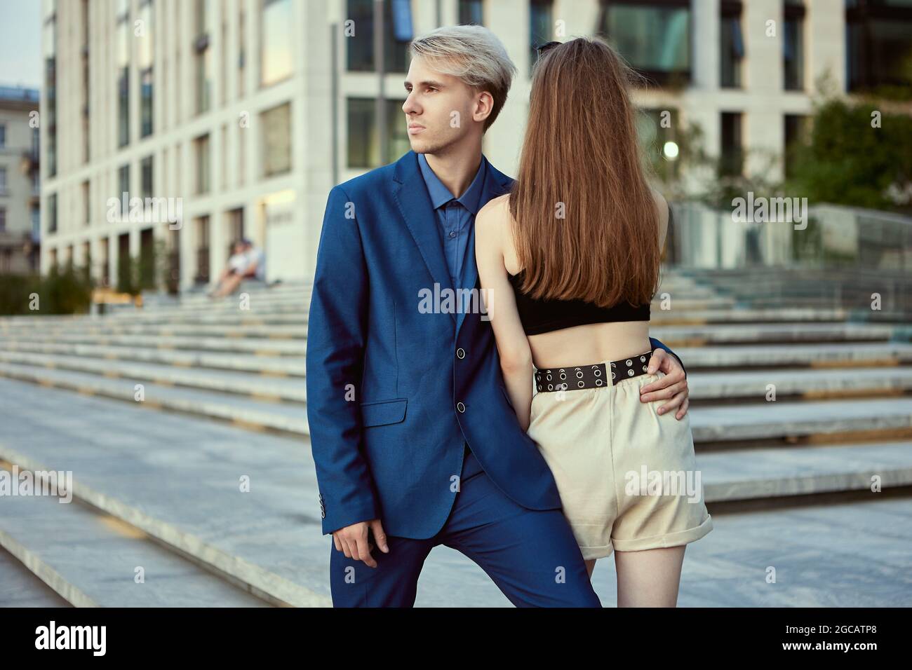 Woman office worker stands hi-res stock photography and images - Alamy