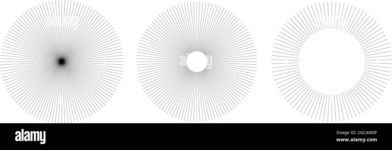Radial, radiating, burst circular lines, stripes element. Starburst ...