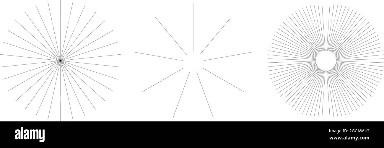 Radial, radiating, burst circular lines, stripes element. Starburst, sunburst. Gleam, glitter ...