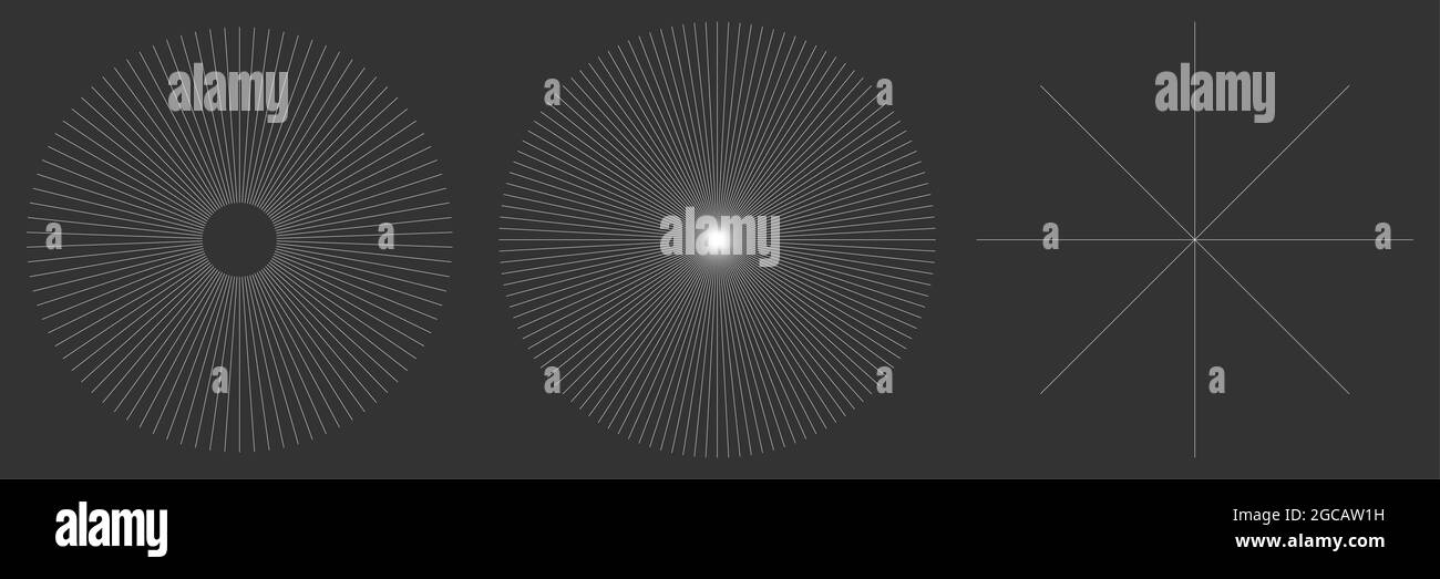 Radial, radiating, burst circular lines, stripes element. Starburst ...