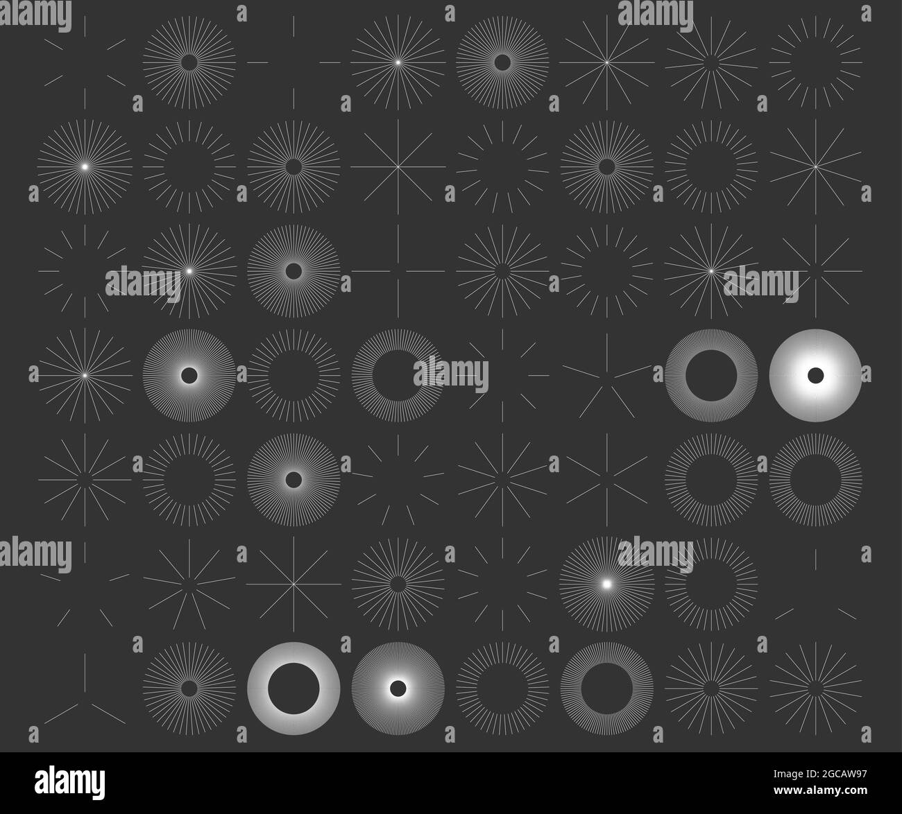 Radial, radiating, burst circular lines, stripes element. Starburst ...