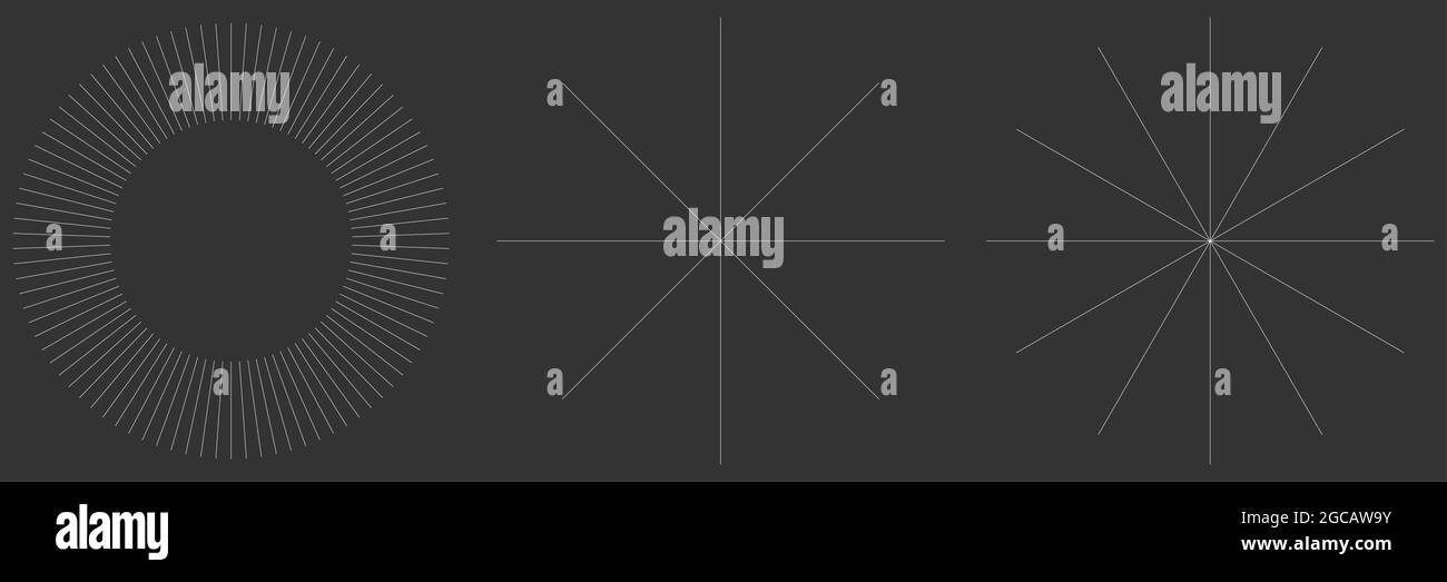 Radial, radiating, burst circular lines, stripes element. Starburst ...