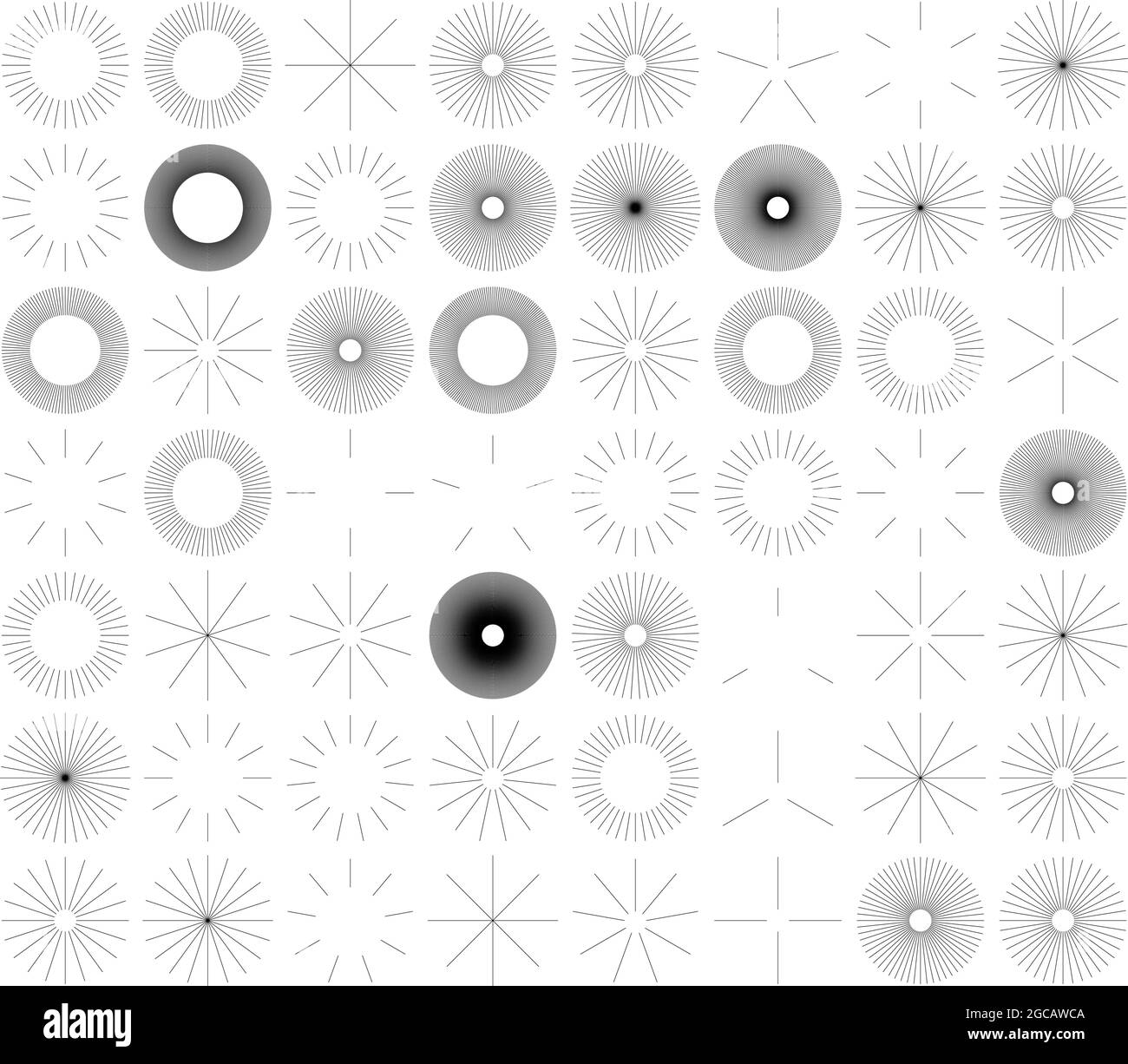 Radial, radiating, burst circular lines, stripes element. Starburst ...