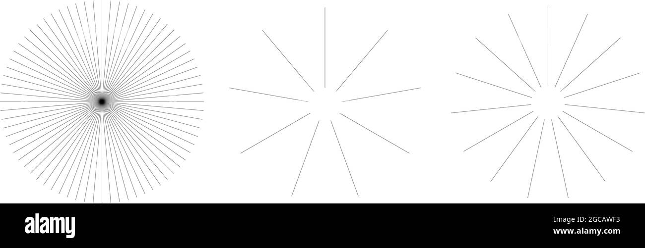 Radial, radiating, burst circular lines, stripes element. Starburst ...