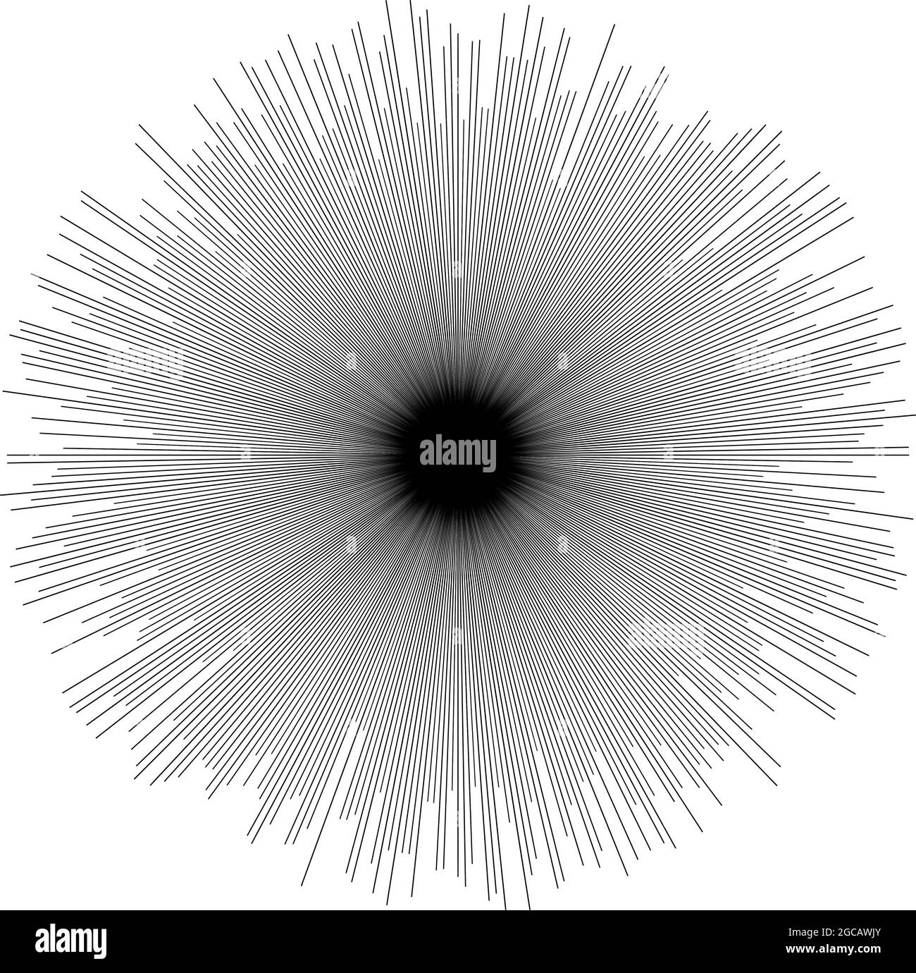 Radial radiating beam ray lines. Starburst, sunburst lineal element ...