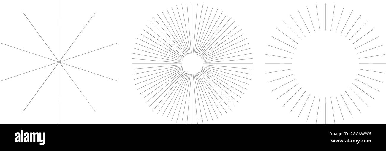 Radial, radiating, burst circular lines, stripes element. Starburst ...
