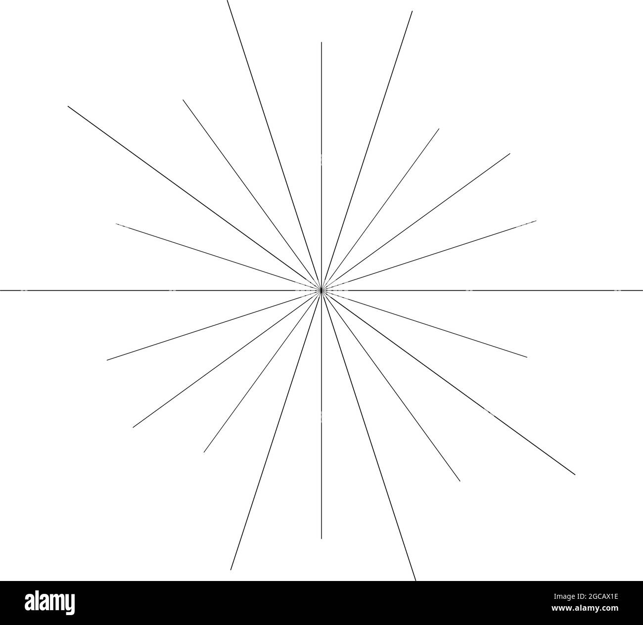 Radial radiating beam ray lines. Starburst, sunburst lineal element ...
