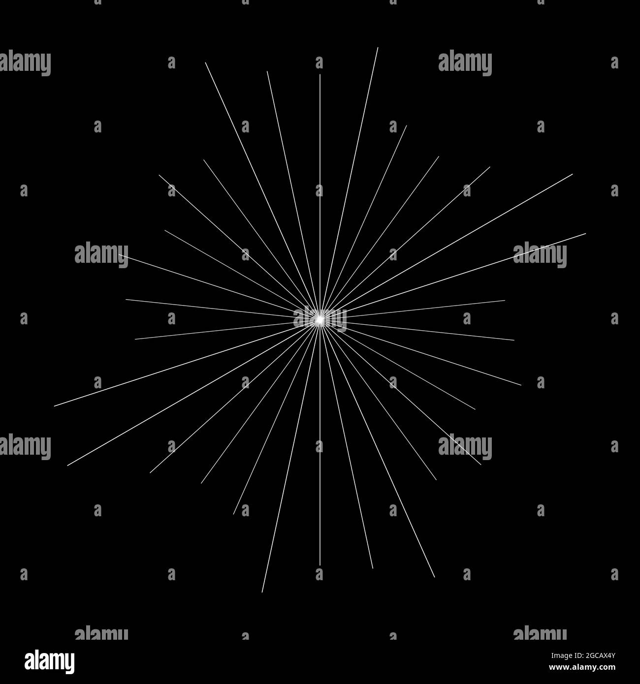 Radial radiating beam ray lines. Starburst, sunburst lineal element ...