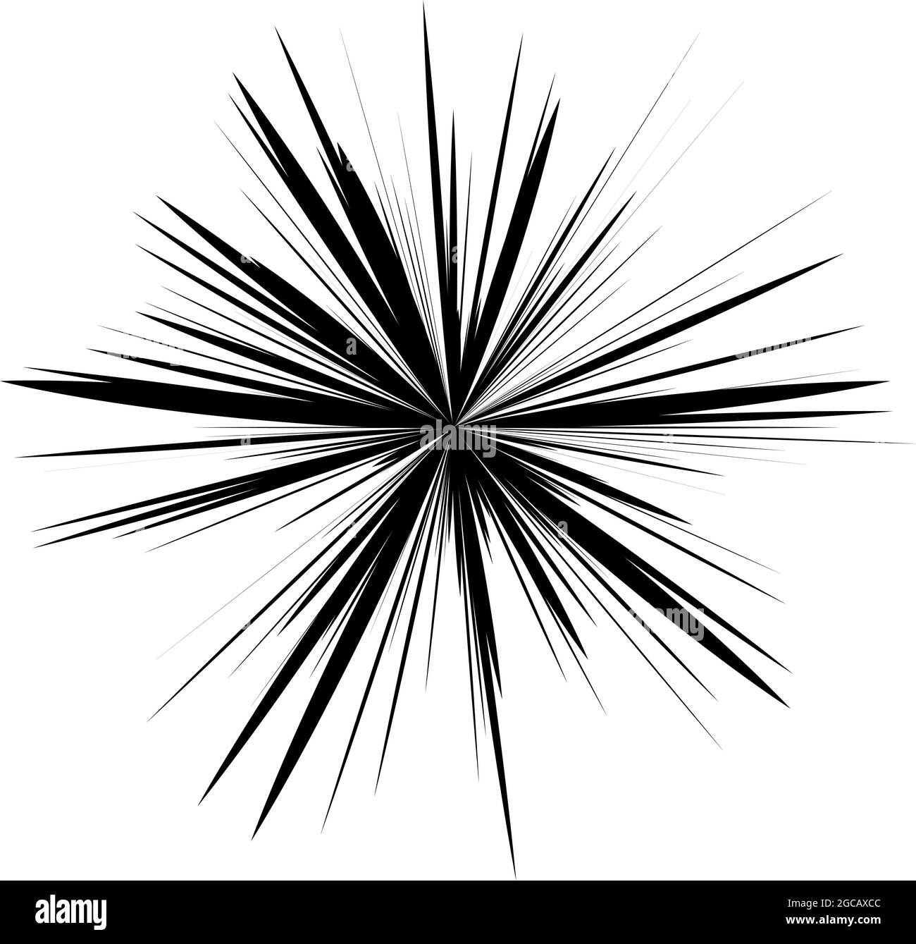 Radial radiating beam ray lines. Starburst, sunburst lineal element ...