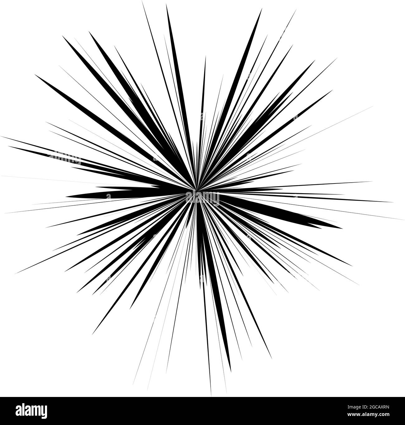 Radial radiating beam ray lines. Starburst, sunburst lineal element ...