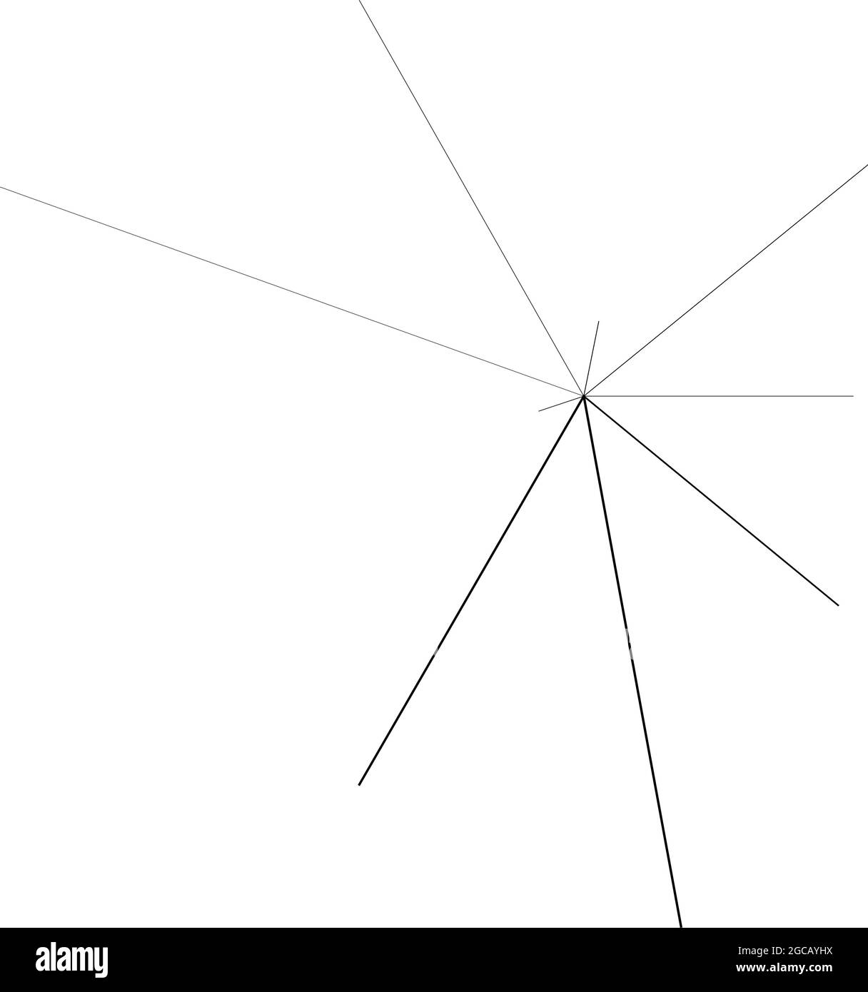 Radial radiating beam ray lines. Starburst, sunburst lineal element ...