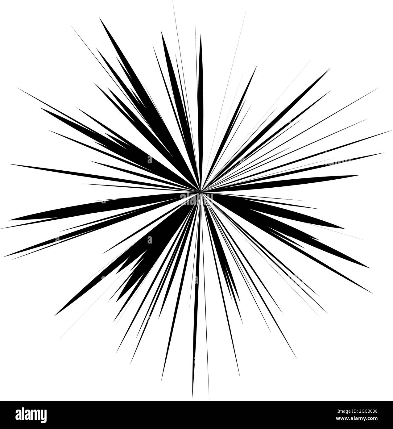 Radial radiating beam ray lines. Starburst, sunburst lineal element ...