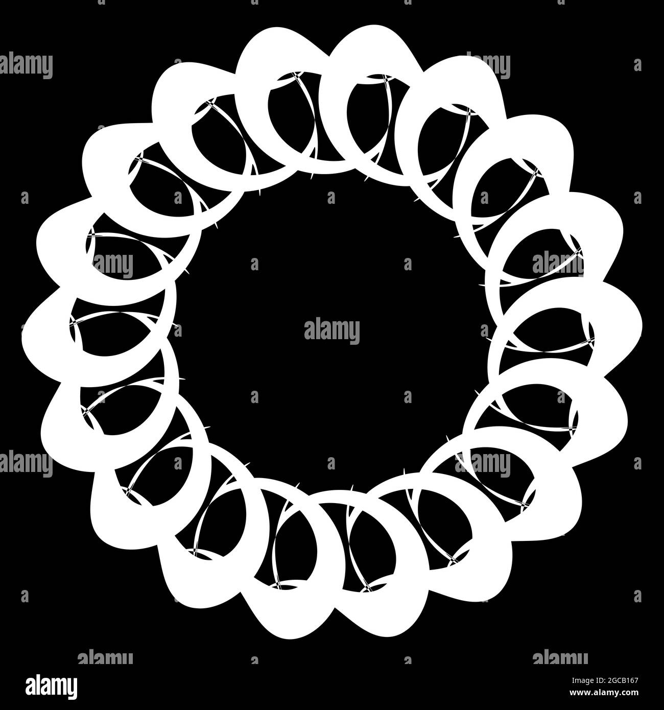 Circular, radial icon, motif, mandala shape. Swirl, twirl, helix ...