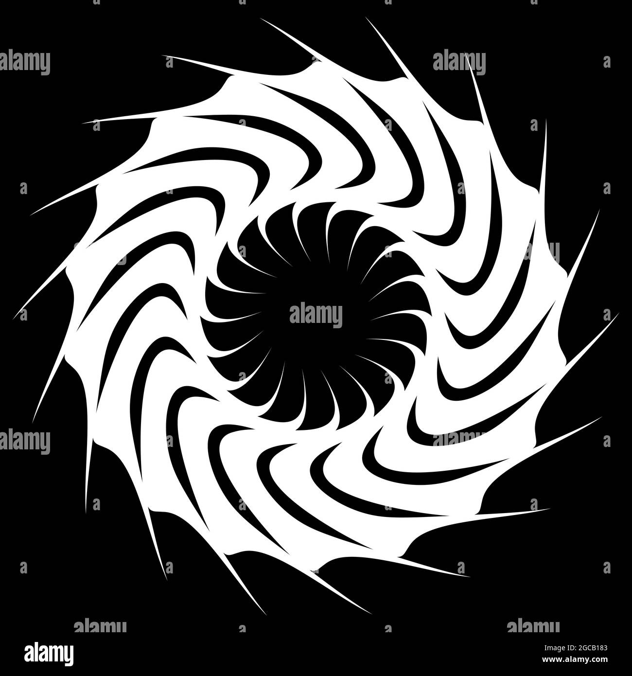 Circular, radial icon, motif, mandala shape. Swirl, twirl, helix ...