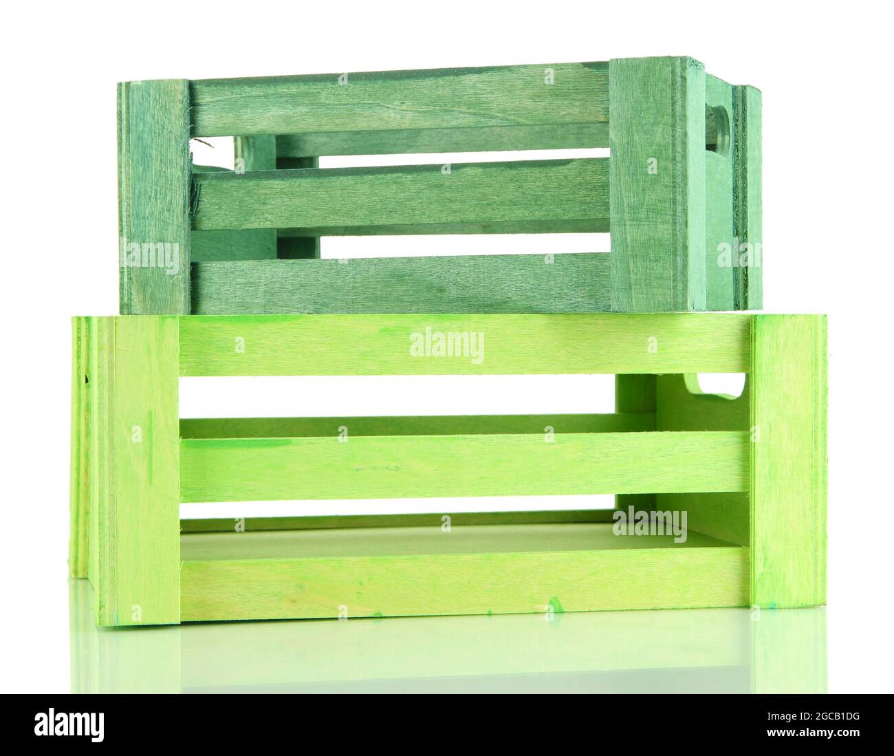 Color wooden crates, isolated on white Stock Photo - Alamy