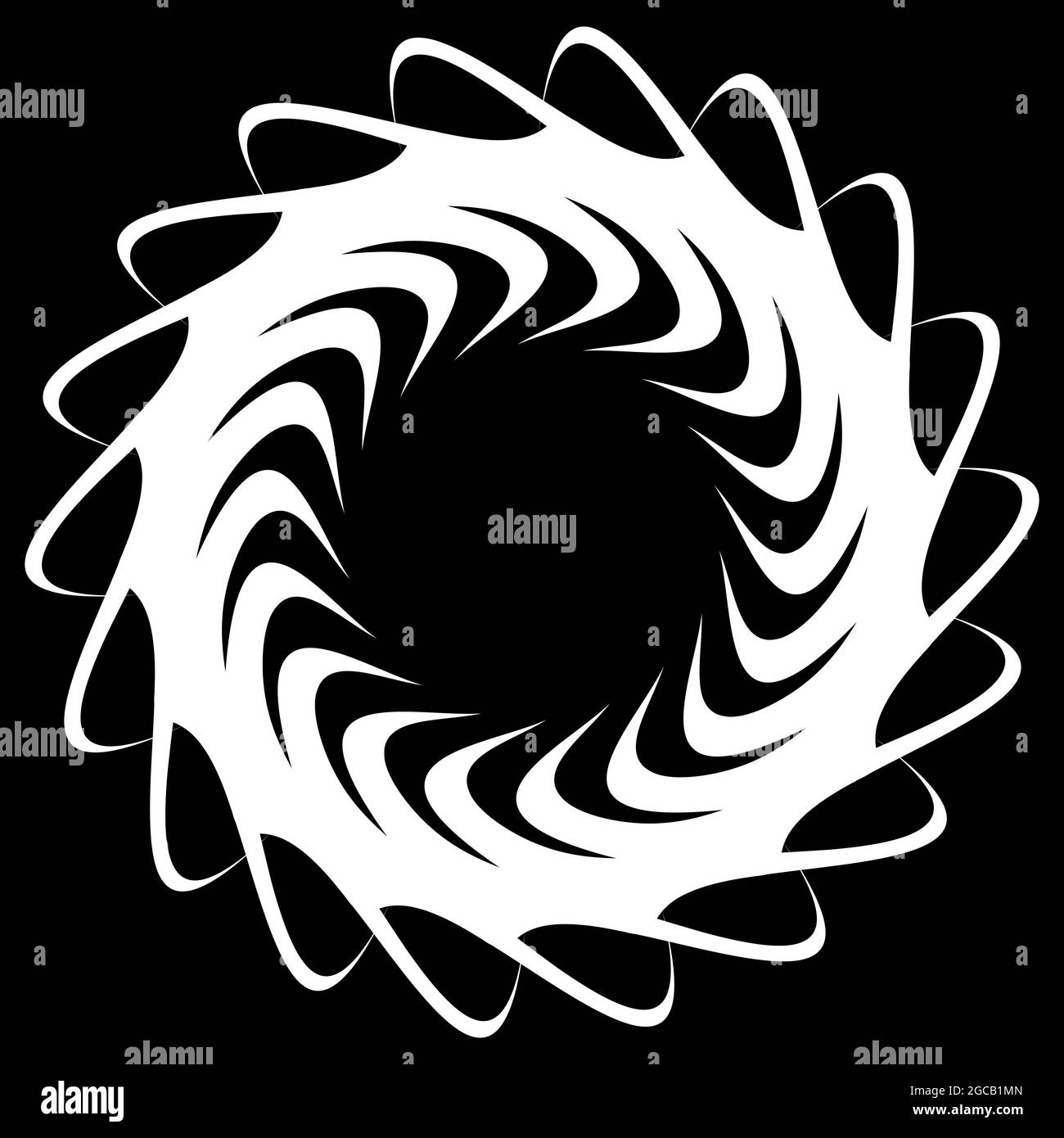 Circular, radial icon, motif, mandala shape. Swirl, twirl, helix ...