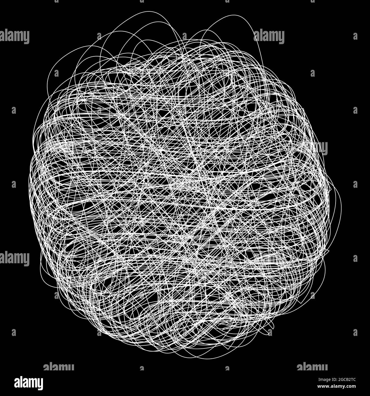 Random curly, tangle, twine lines. Doddle, sketchy, sketch rounded ...
