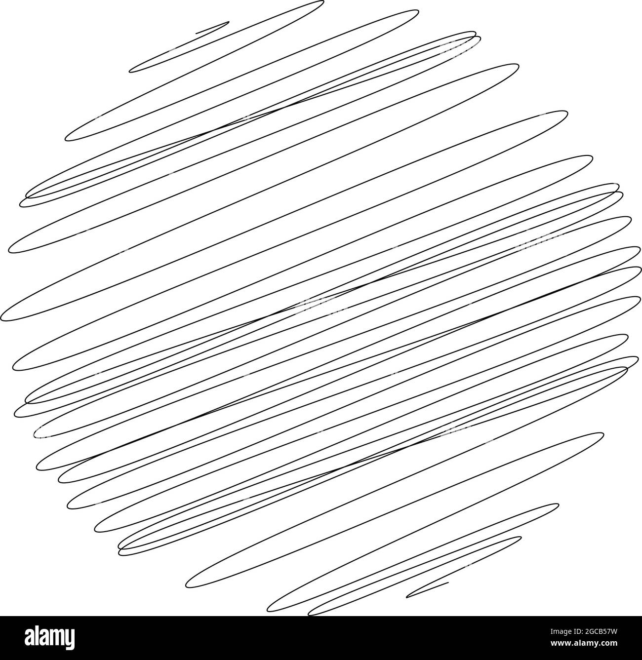 Random curly, tangle, twine lines. Doddle, sketchy, sketch rounded ...