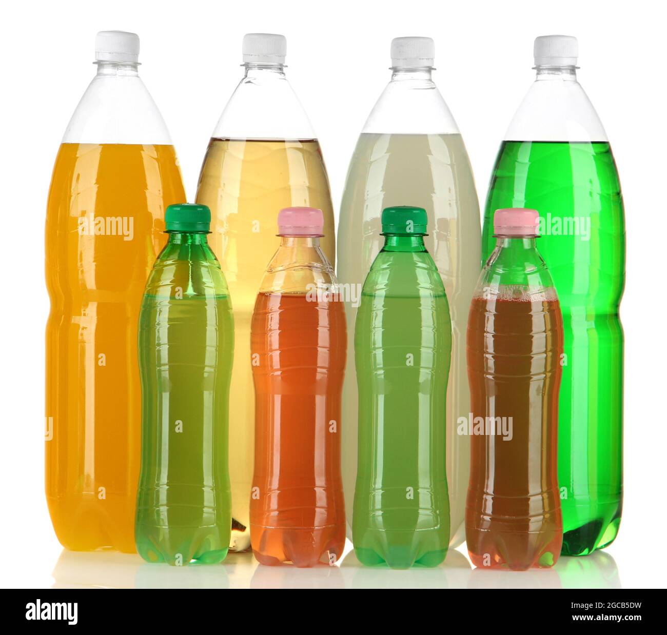 Assortment of bottles with tasty drinks, isolated on white Stock Photo ...