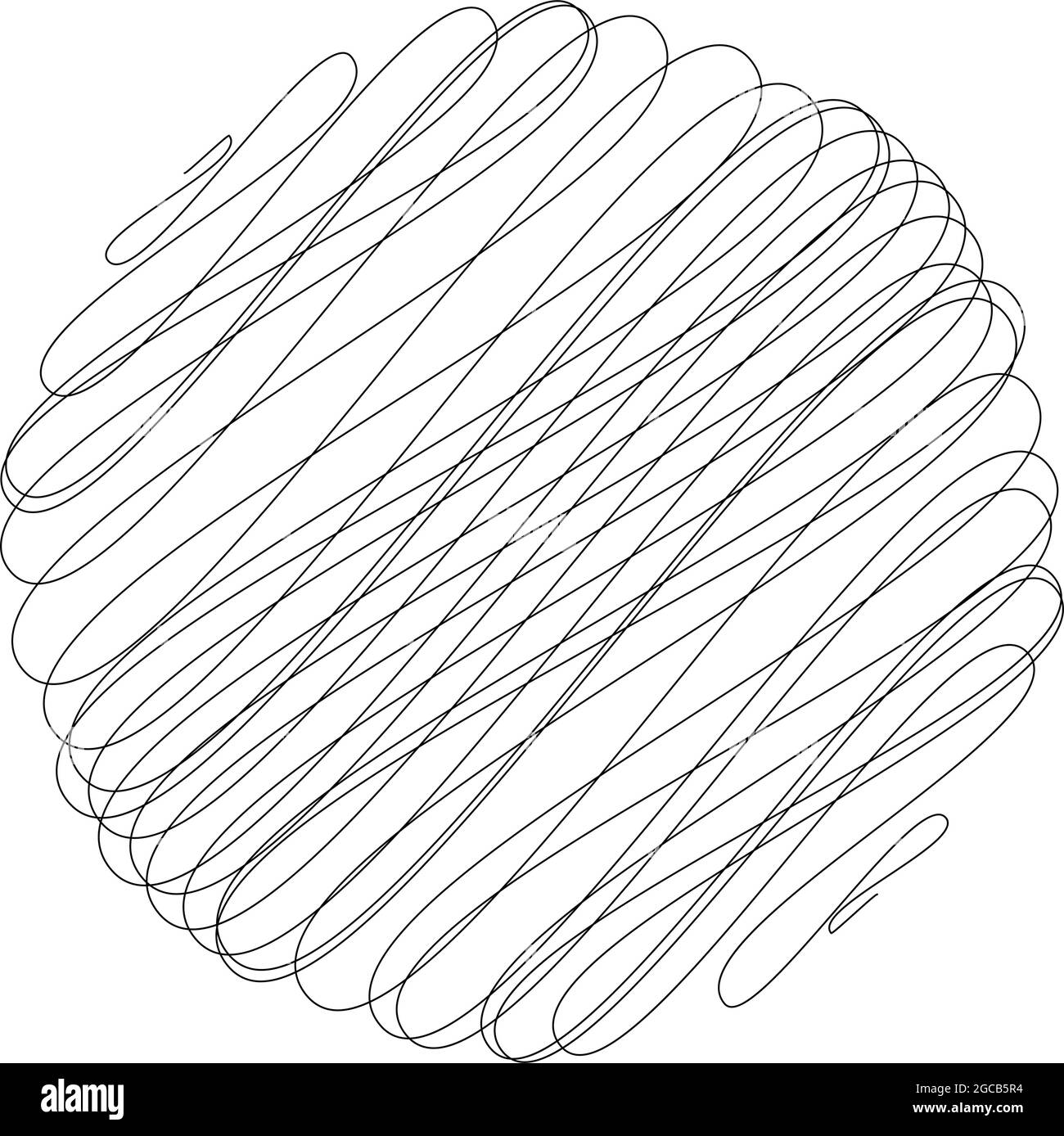 Random curly, tangle, twine lines. Doddle, sketchy, sketch rounded ...