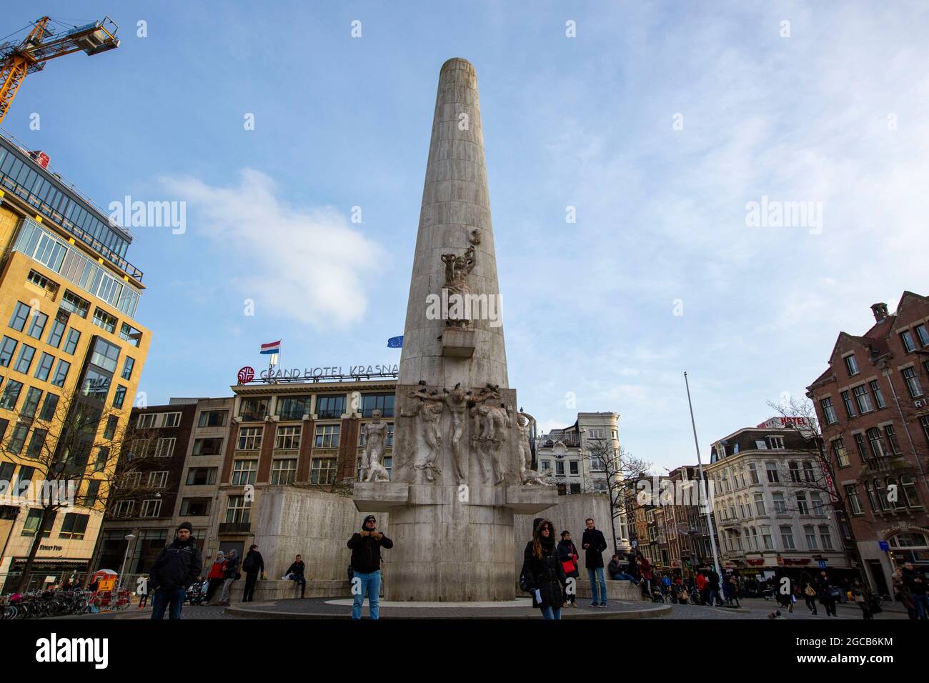 Amsterdam's Dam Square and National Monument. Amsterdam, Netherlands ...