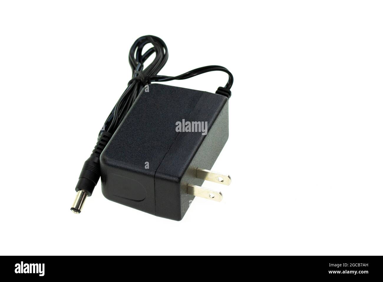 Image of Black Electric power adapter isolated on white background ...
