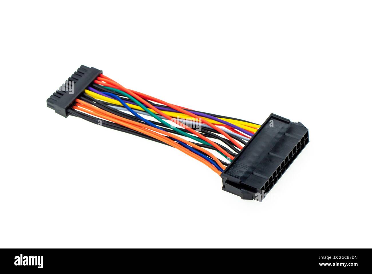 Image of connecting wires to a computer isolated on white background ...