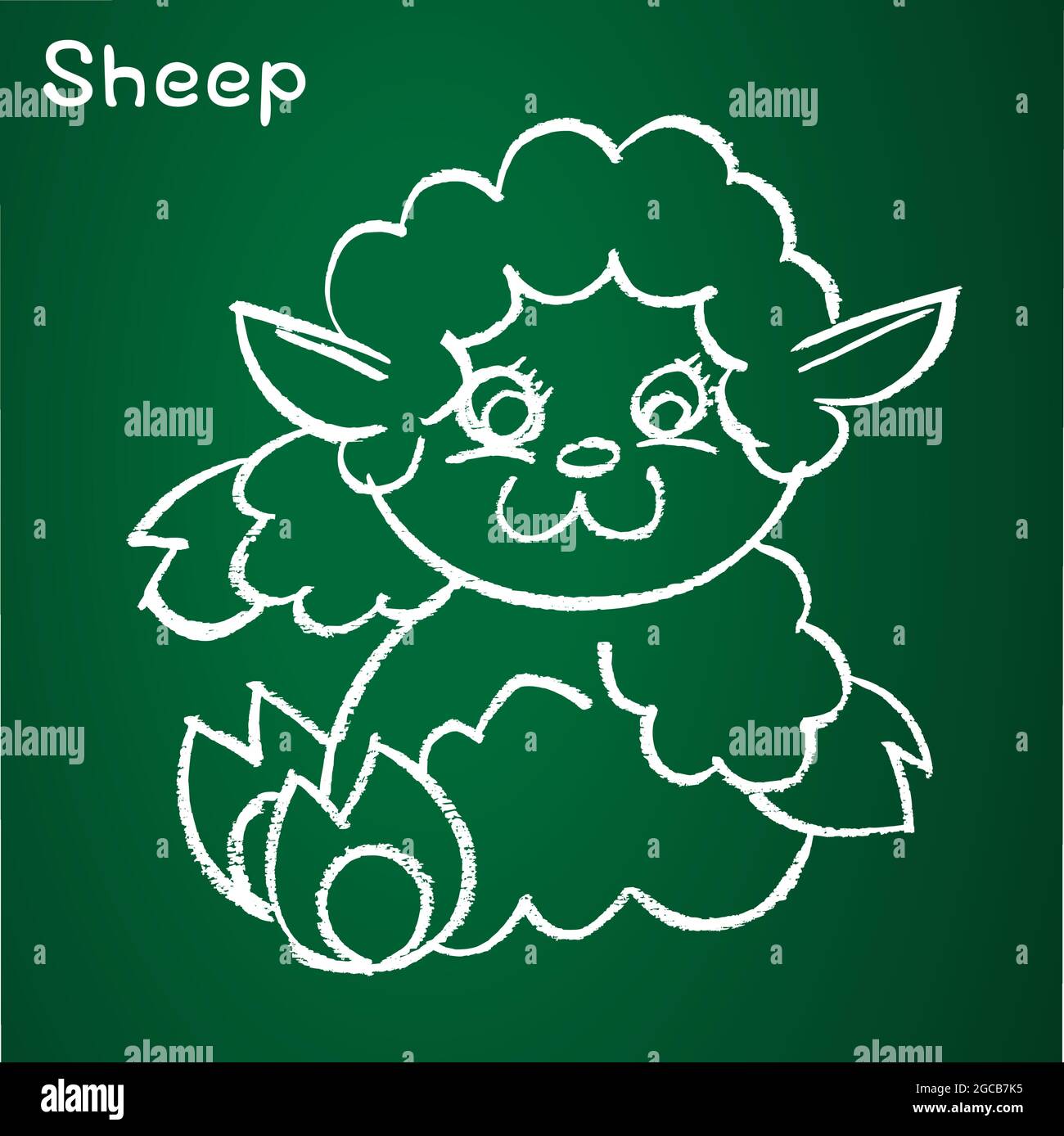 Vector image of a sheep on the blackboard. Easy editable layered vector ...