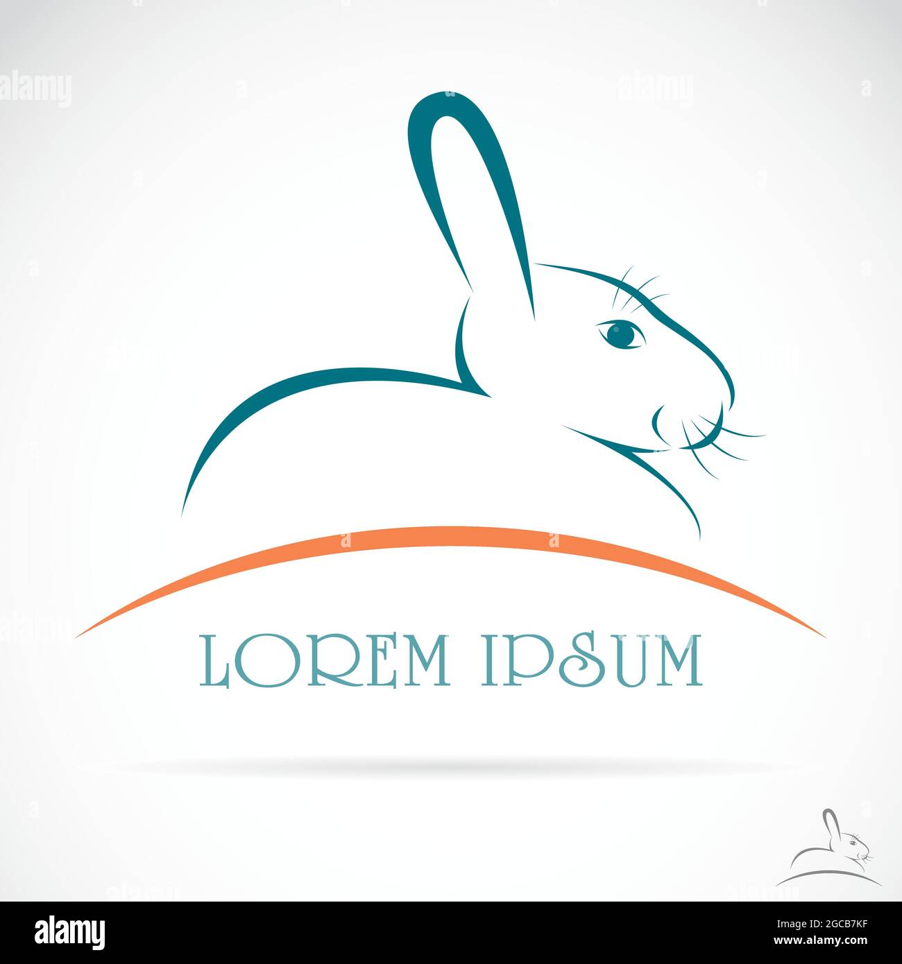 Vector image of rabbit on white background. Easy editable layered ...