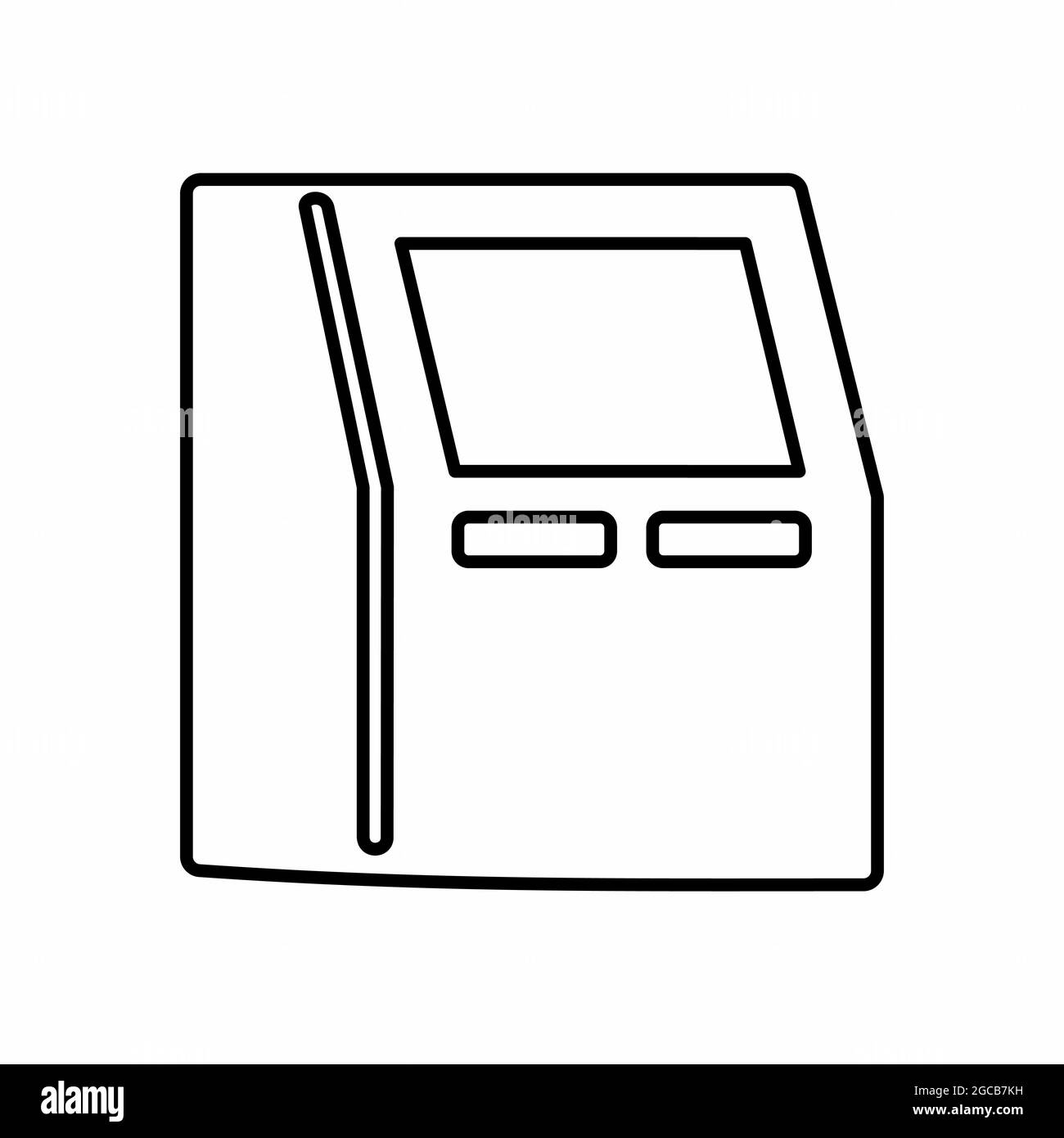 Vector Graphic of ATM Machine - Line Style - simple illustration ...
