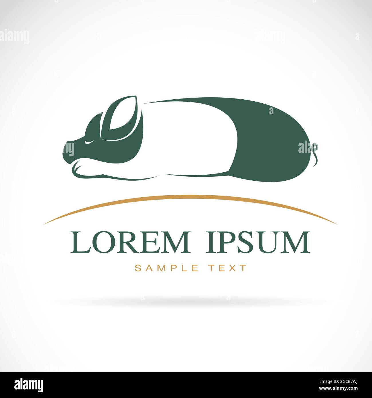 Vector image of a pig on white background. Easy editable layered vector ...