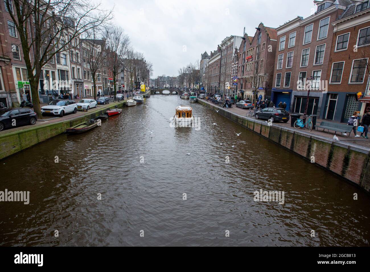 Canal in Amsterdam, Holland, Netherlands Stock Photo - Alamy